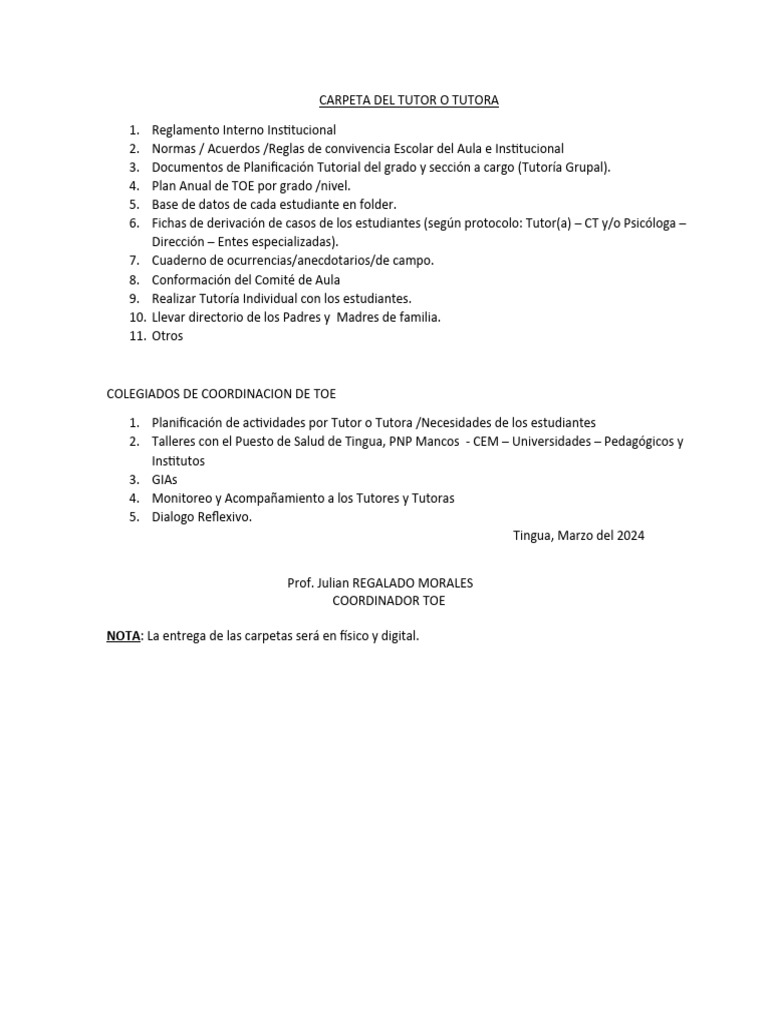 Carpeta Del Tutor o Tutora | PDF | Crecimiento personal y profesional