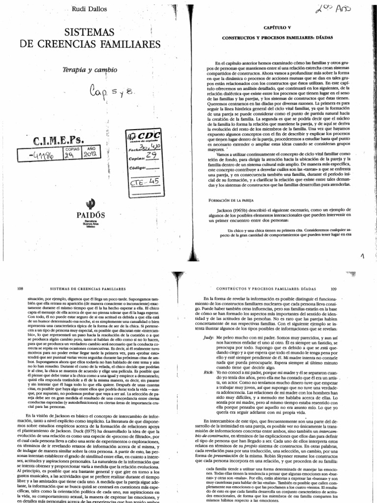 Dallos Rudy - Sistemas de Creencias Familiares | PDF