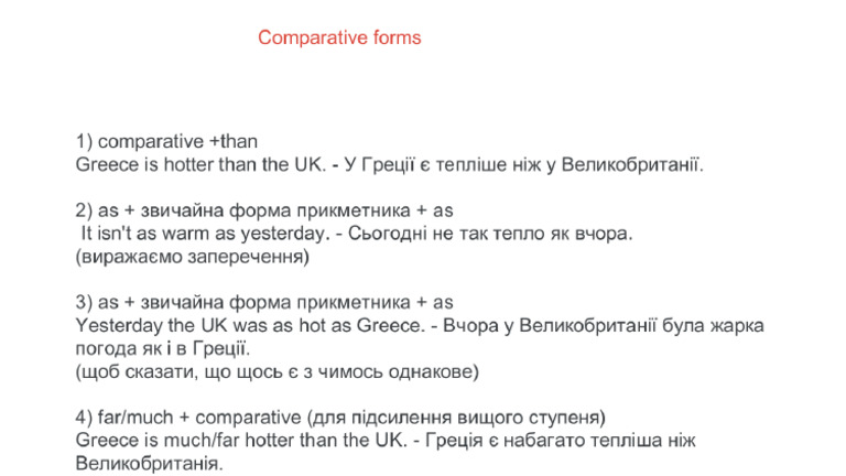 Comparative Forms | PDF