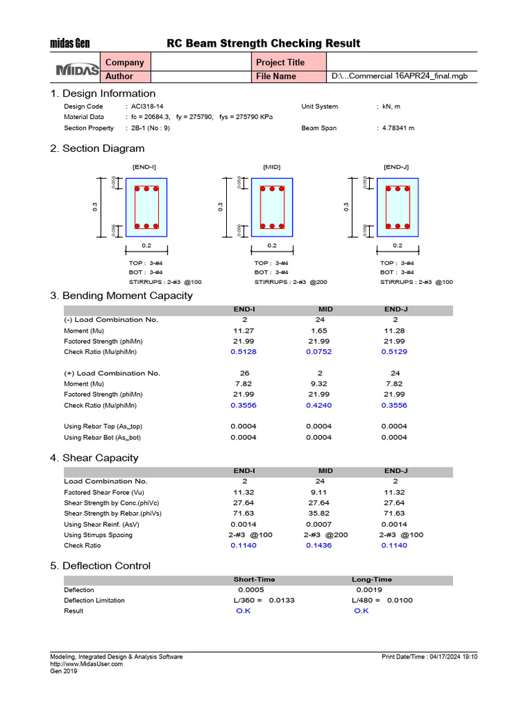 Midas Gen: 1. Design Information | PDF | Beam (Structure) | Applied And ...