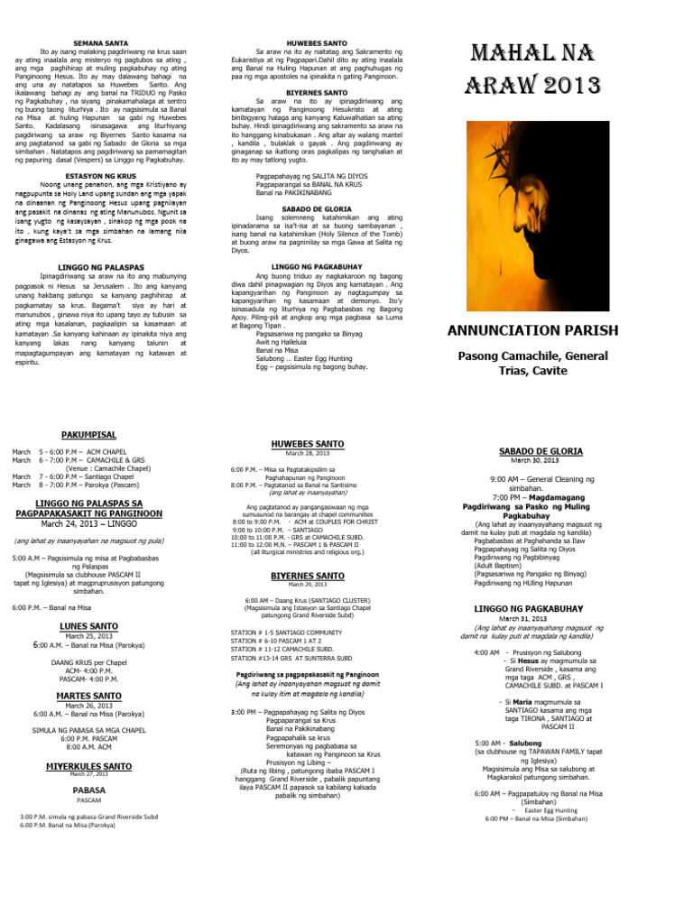 Mahal Na ARAW 2013: Annunciation Parish | PDF