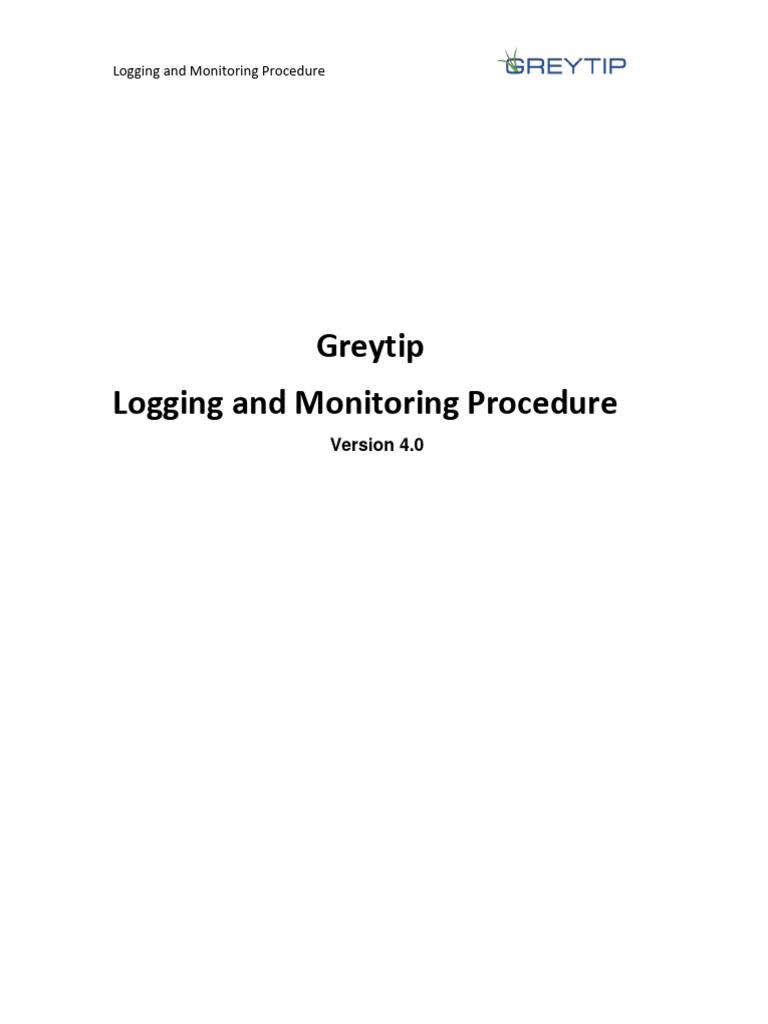 Greytip Logging and Monitoring Procedure | PDF | Computer File | Data ...