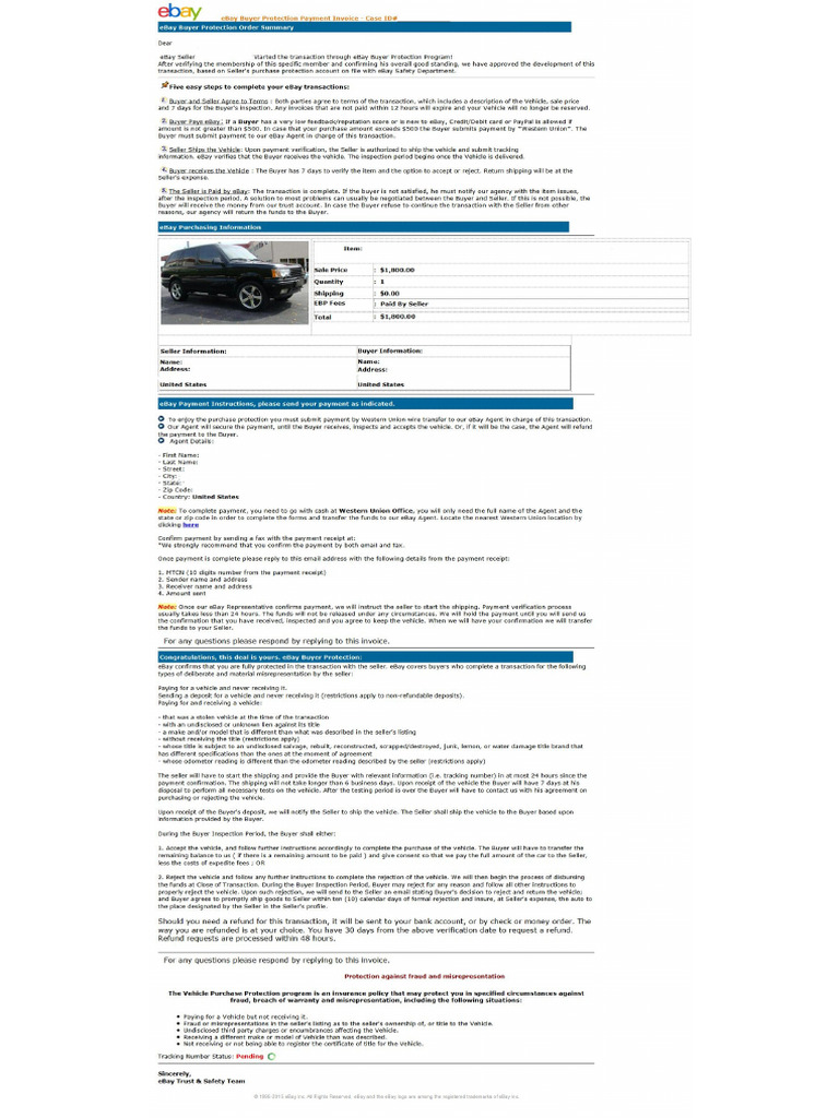 Car Purchase Invoice | PDF