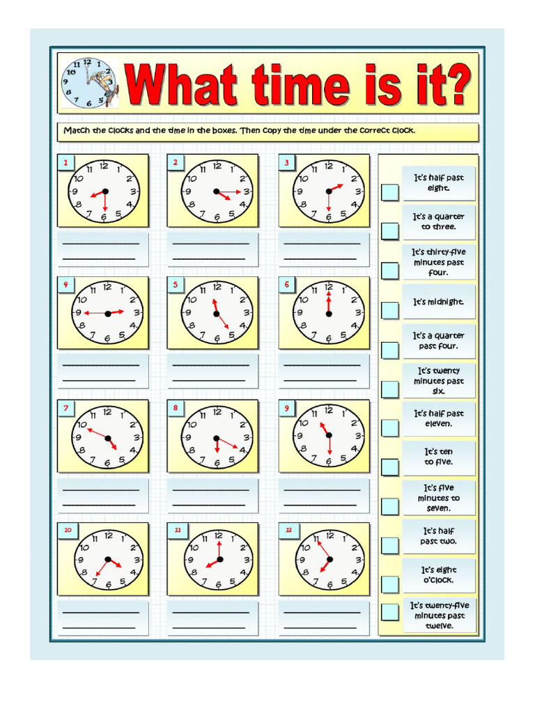 Expressing-Time Worksheet | PDF