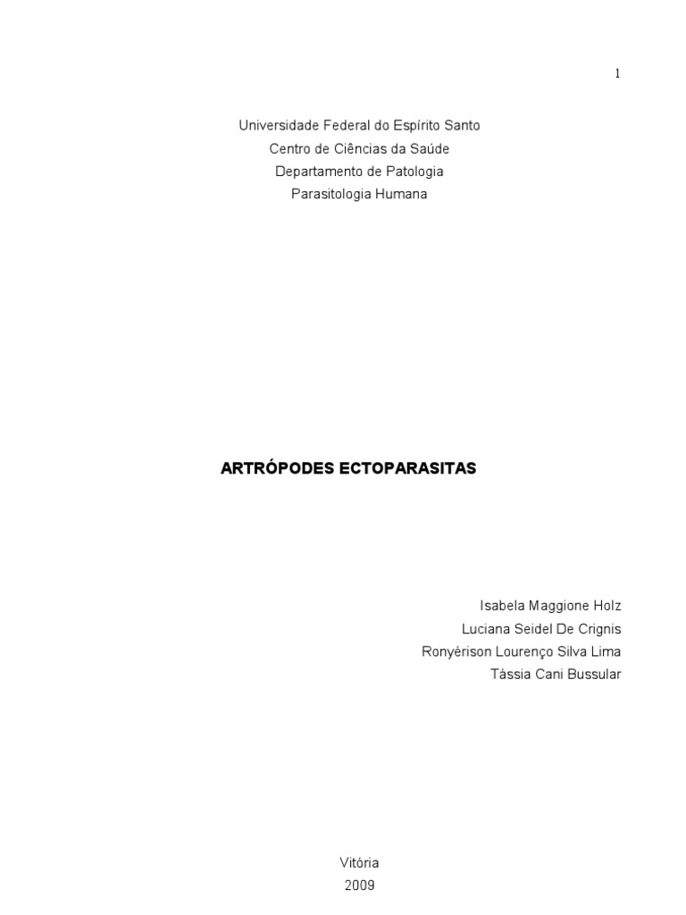 Artrópodes Ectoparasitas e Saúde Pública | PDF | Desperdício | Insetos