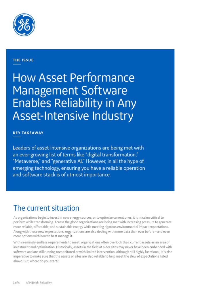 ContentTree - Asset Performance Management Software Enables Reliability ... ContentTree - Asset Performance Management Software Enables Reliability ...