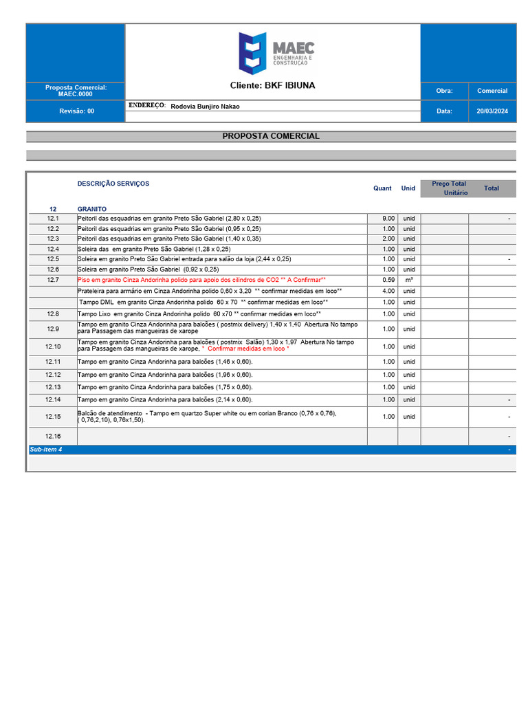 MAEC.2024 - Granito - BK IBIUNA | PDF | Granito