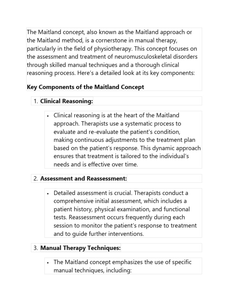 treatment and concept of maitland | Download Free PDF | Physical ...
