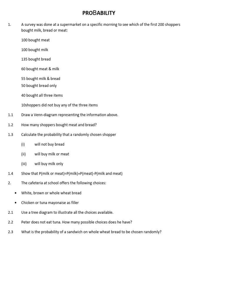 Grade 11 Probability Prep | PDF