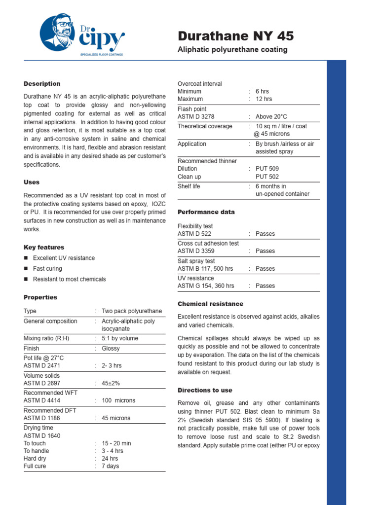 Durathane NY 45 | PDF | Polyurethane | Epoxy