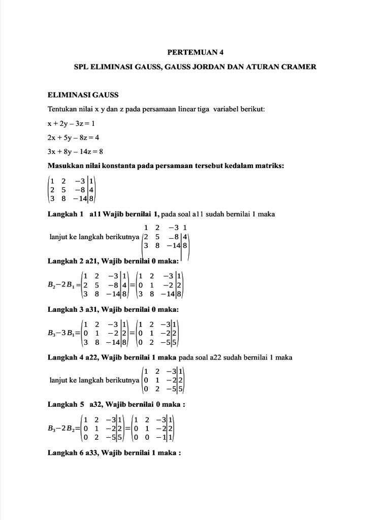 SPL - Gauss Gauss Jordan Dan Cramer | PDF