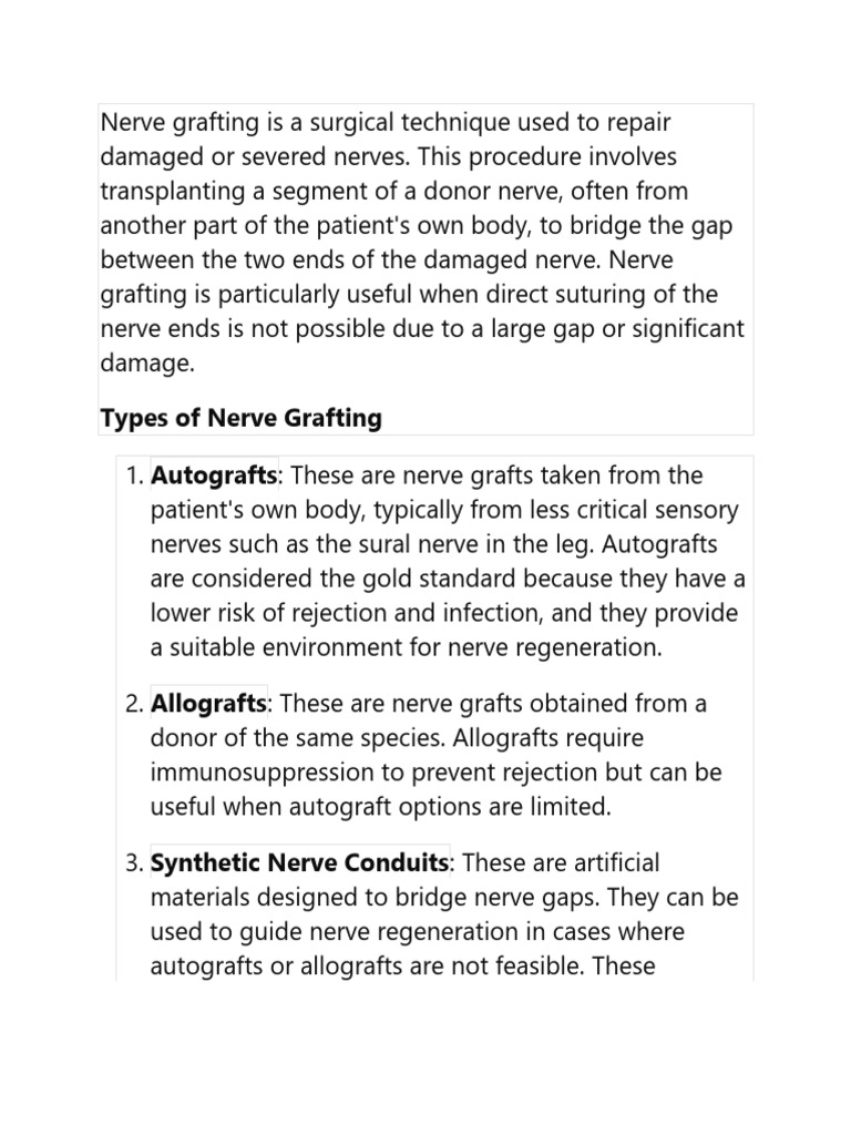 Nerve grafting | PDF | Surgical Specialties | Medical Specialties
