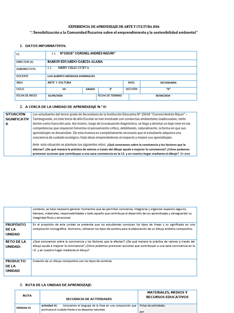 3º4º Unidad Ayc - 2023 | PDF | Aprendizaje