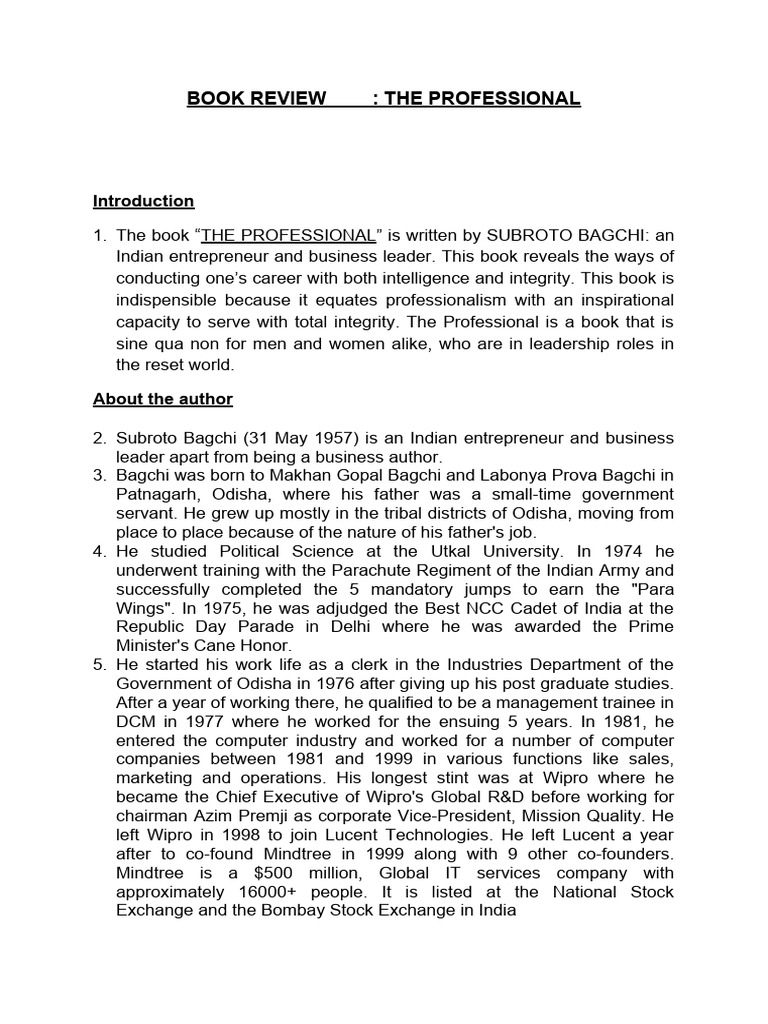Book Review Professional-1 | PDF