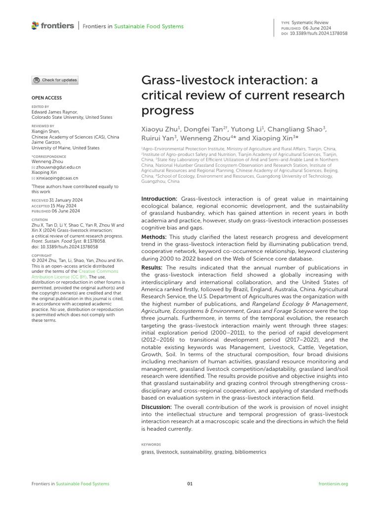 Grass-Livestock Interaction A Critical Review of C | PDF | Grazing ...
