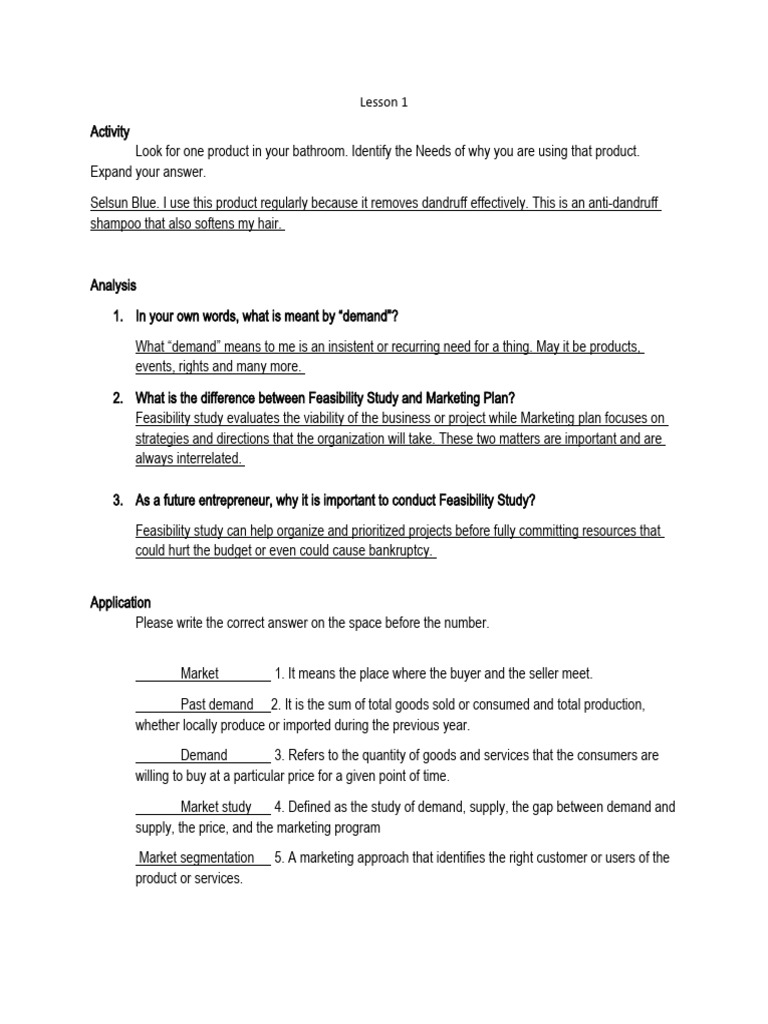 Entrep225 Module 1 Lesson 1 Answers | PDF