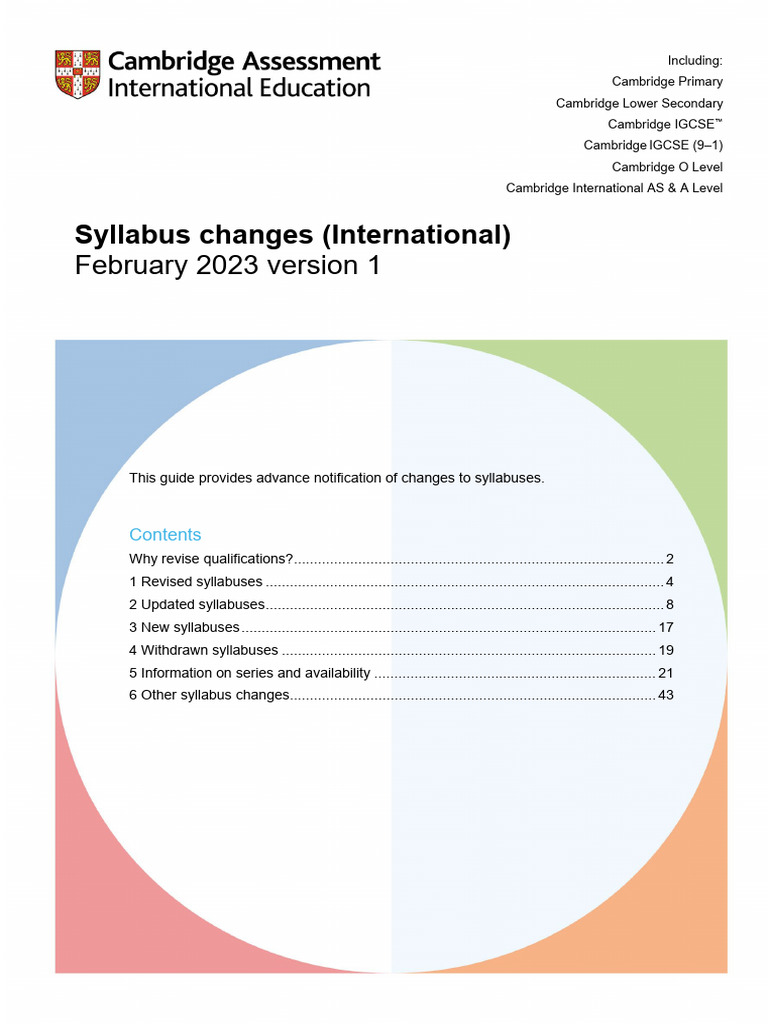 7094 Syllabus Changes International Schools Versio 230817 121520 | PDF