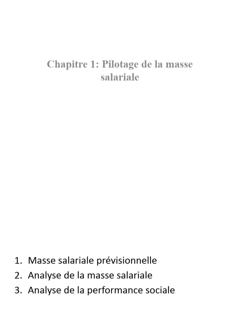 Pilotage de la masse salariale efficace | PDF | Gestion des ressources ...