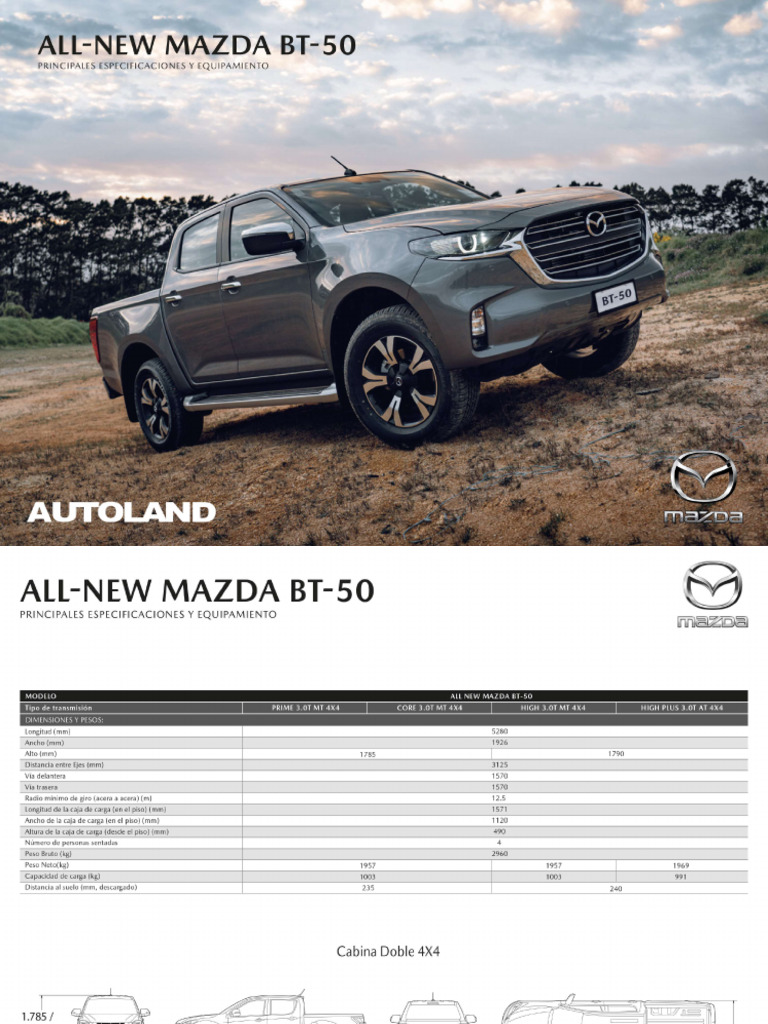 Ficha Tecnica All New Mazda BT 50 | PDF