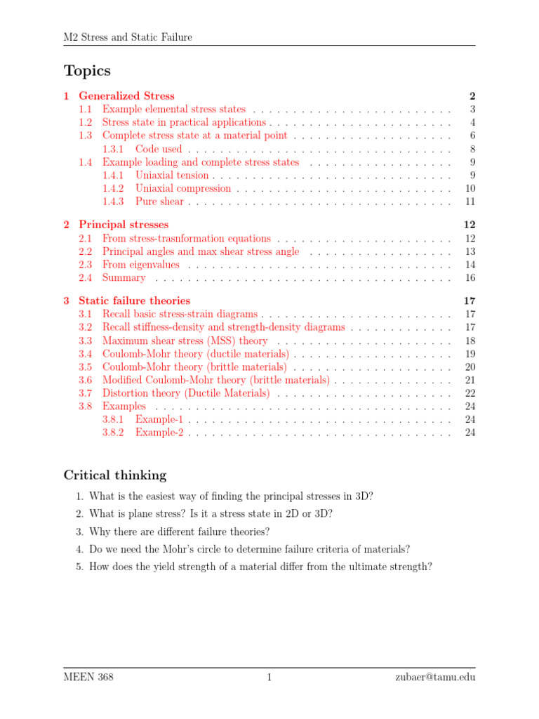 m2 Stress-Static-Failure 1719566621974 | PDF | Stress (Mechanics) | Strength Of Materials