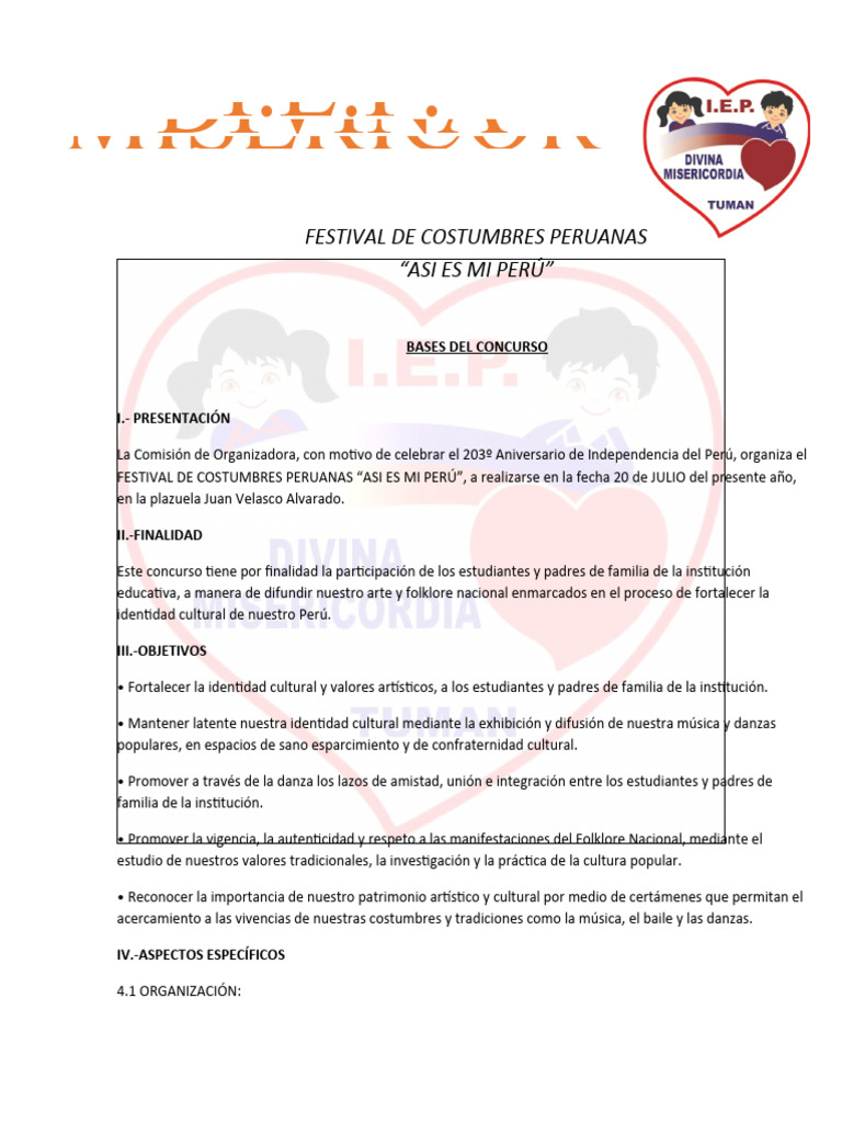 Festival de Costumbres Peruanas Asi Es Mi Perú | PDF | Perú | Bailes