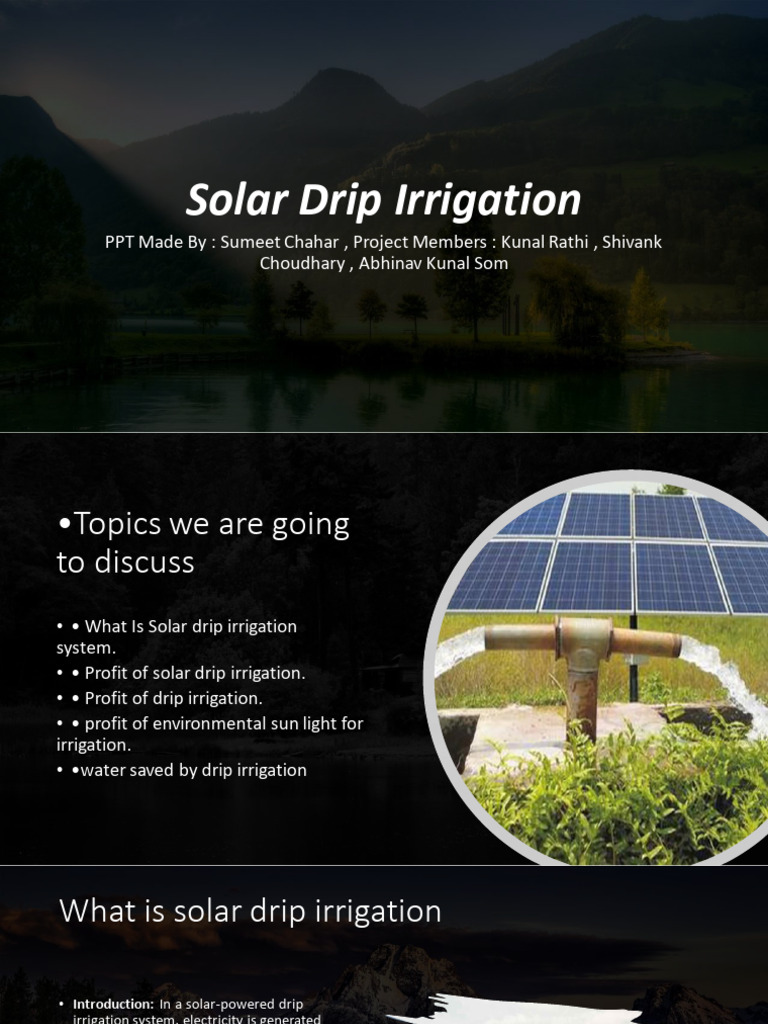 Solar Drip Irrigation | PDF | Solar Power | Irrigation