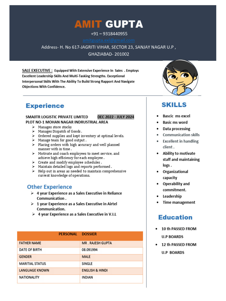 AMIT GUPTA CV | PDF | Social Psychology | Business