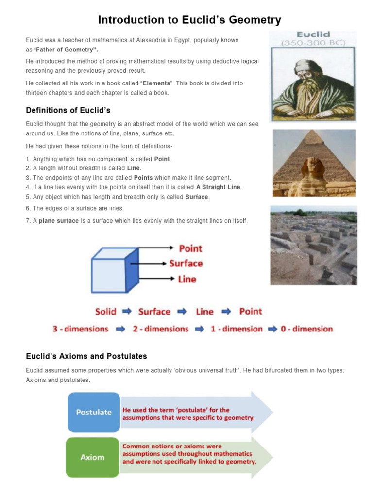 1720278871923.5. Euclid's Geometry Notes + Exercises | PDF | Line ...
