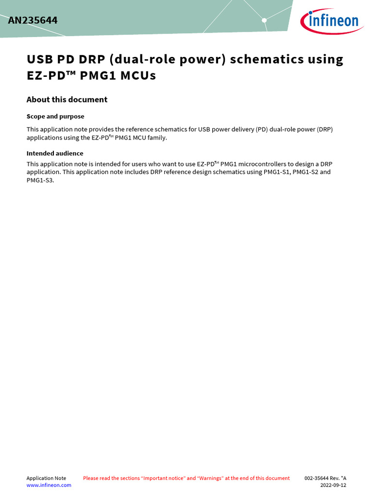 Infineon-USB PD DRP Dual-Role Power Schematics Using EZ-PD PMG1 MCUs ...