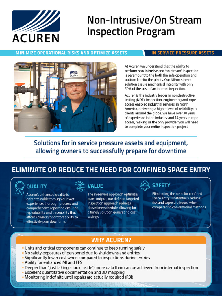 Acuren Non Intrusive On Stream Inspection Program | PDF ...