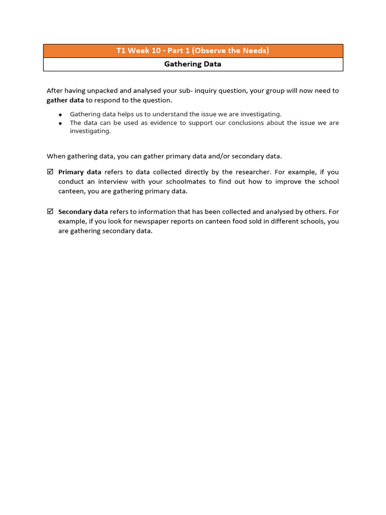 T1W10 Handout For Students Part 1 SS | PDF | Questionnaire