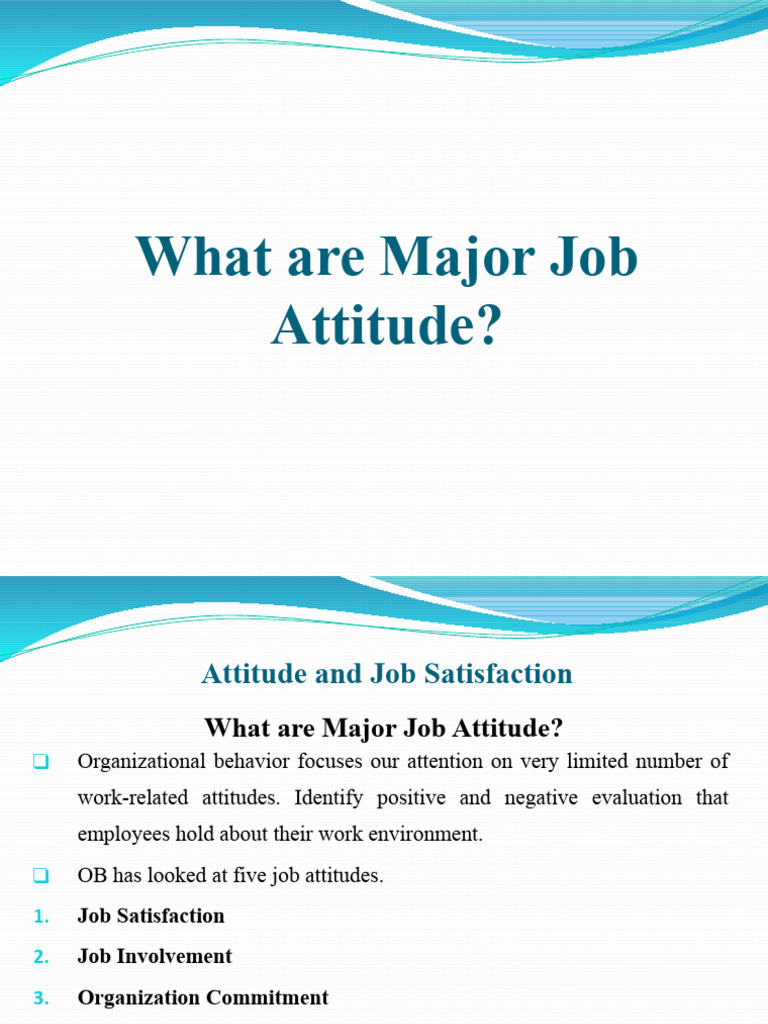 Major Job Attitudes Explained | PDF | Attitude (Psychology) | Job ...