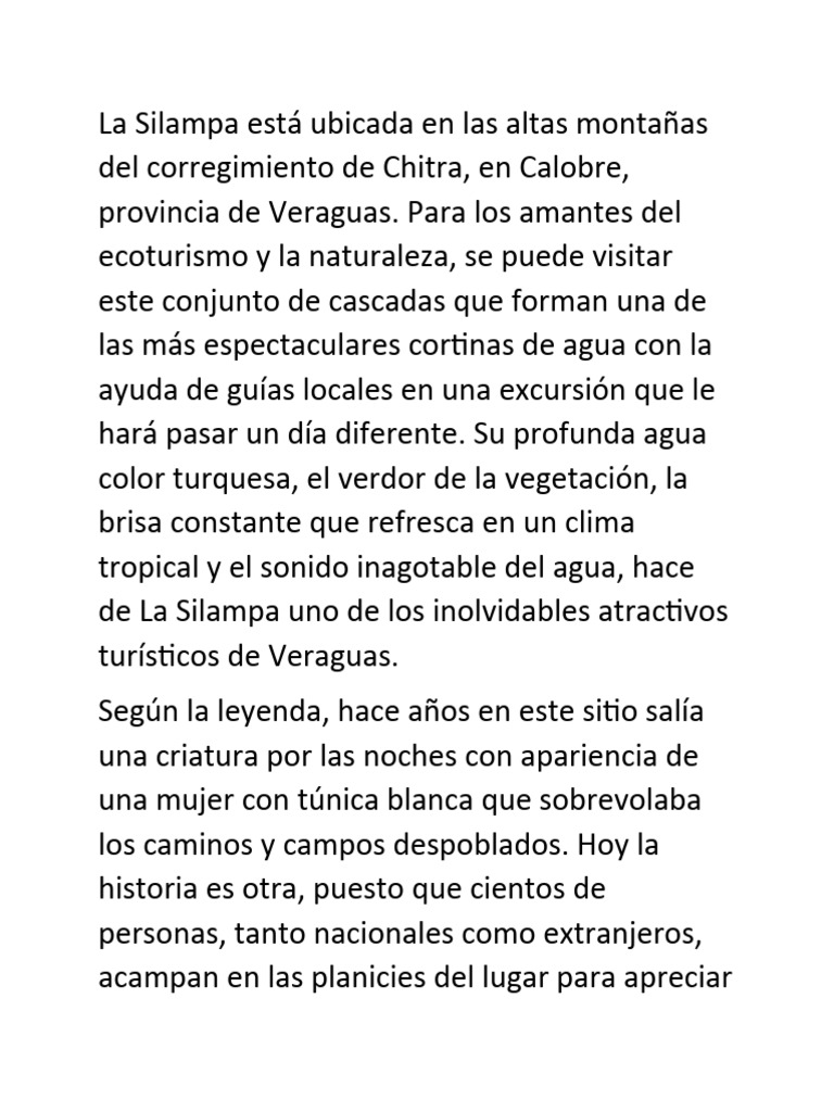 La Silampa: Ecoturismo y Leyendas | PDF