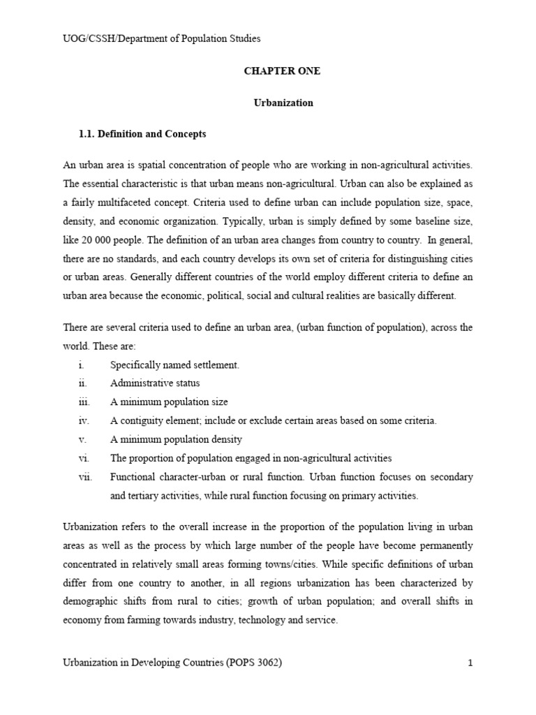 Vital Vital Urbanization Lectures Urbanization in Dev'ing Countries ...