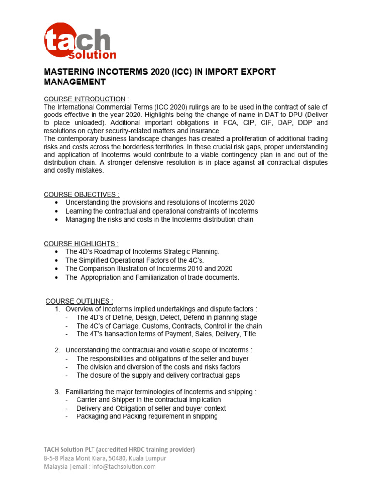 Mastering Incoterms 2020 for Trade | PDF | Private Law | Business Law