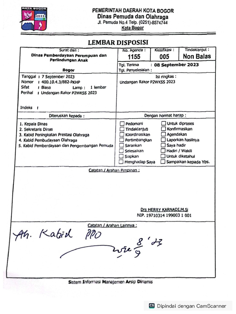 08 September 2023-Undangan Rakor | PDF