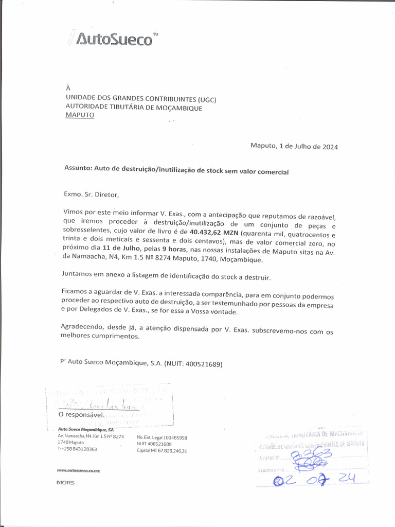 Abate de imobilizado Julho 2024 | PDF