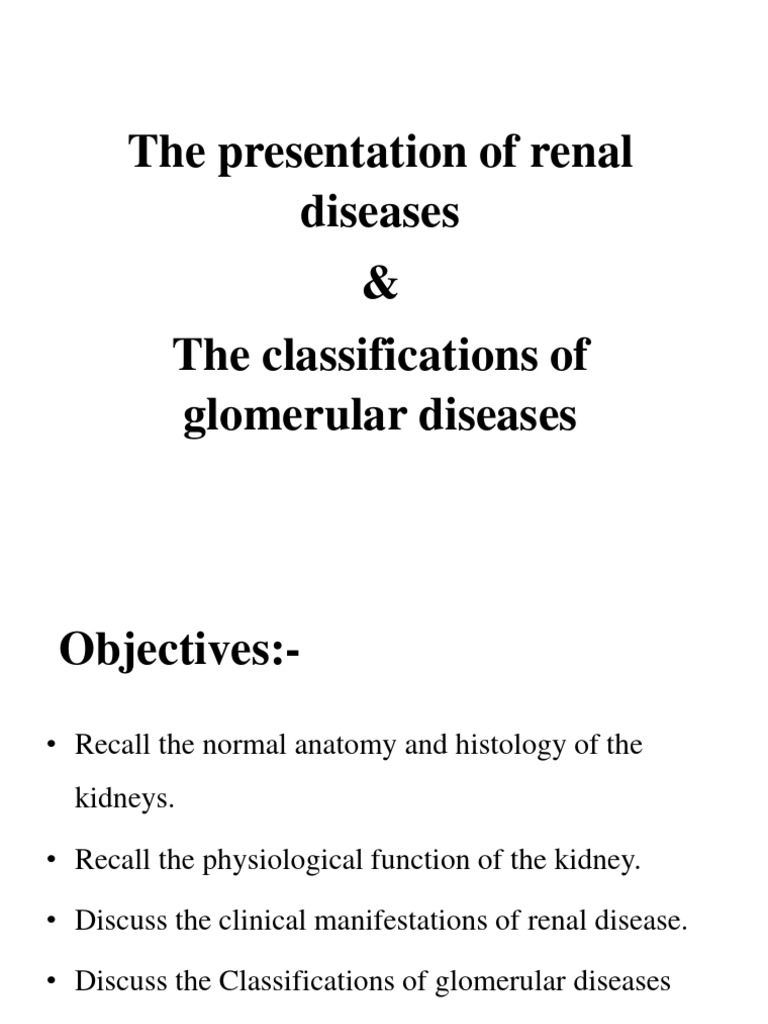 Overview of Renal Diseases and Glomerulonephritis | PDF | Kidney ...