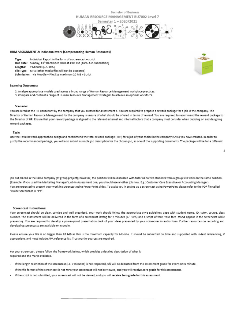 Assessment 2 - Instructions | PDF | Human Resource Management | Employment Assessment 2 - Instructions | PDF | Human Resource Management | Employment