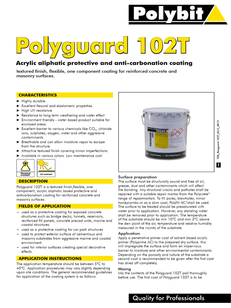 Polyguard 102T | PDF | Concrete | Coating