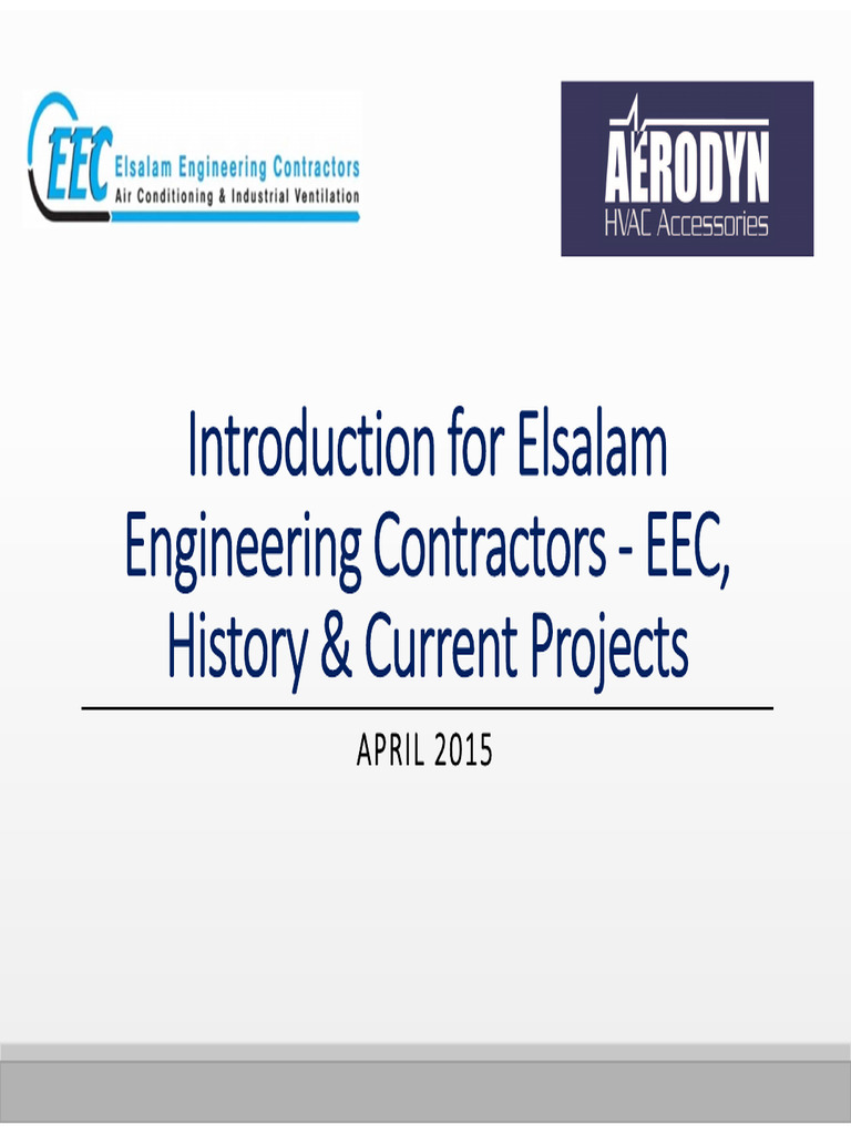 Introduction To Elsalam Engineering Contractors - EEC, History & Current Projects | PDF | Duct ...