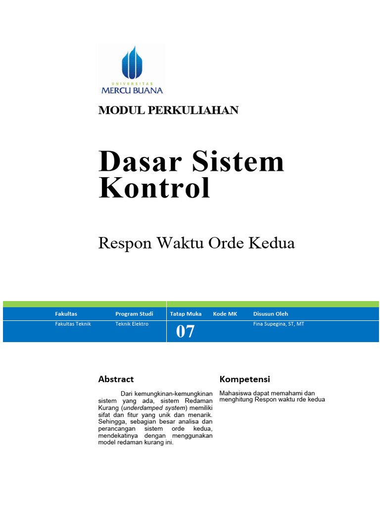Modul7 Dasar Sistem Kontrol | PDF