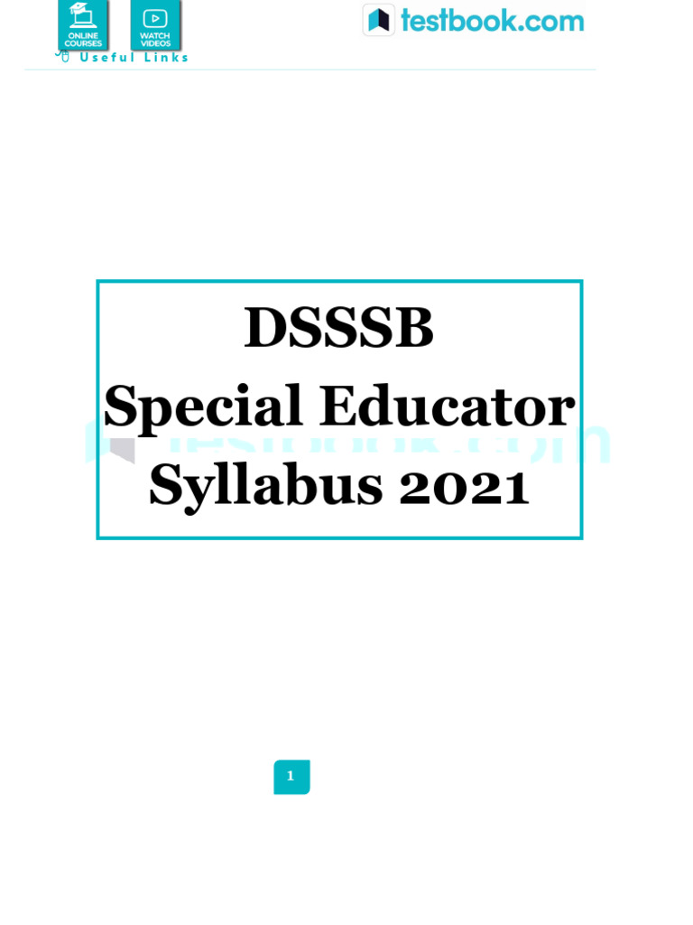 DSSSB Special Educator Syllabus 2021 | PDF | Reason | Cognition