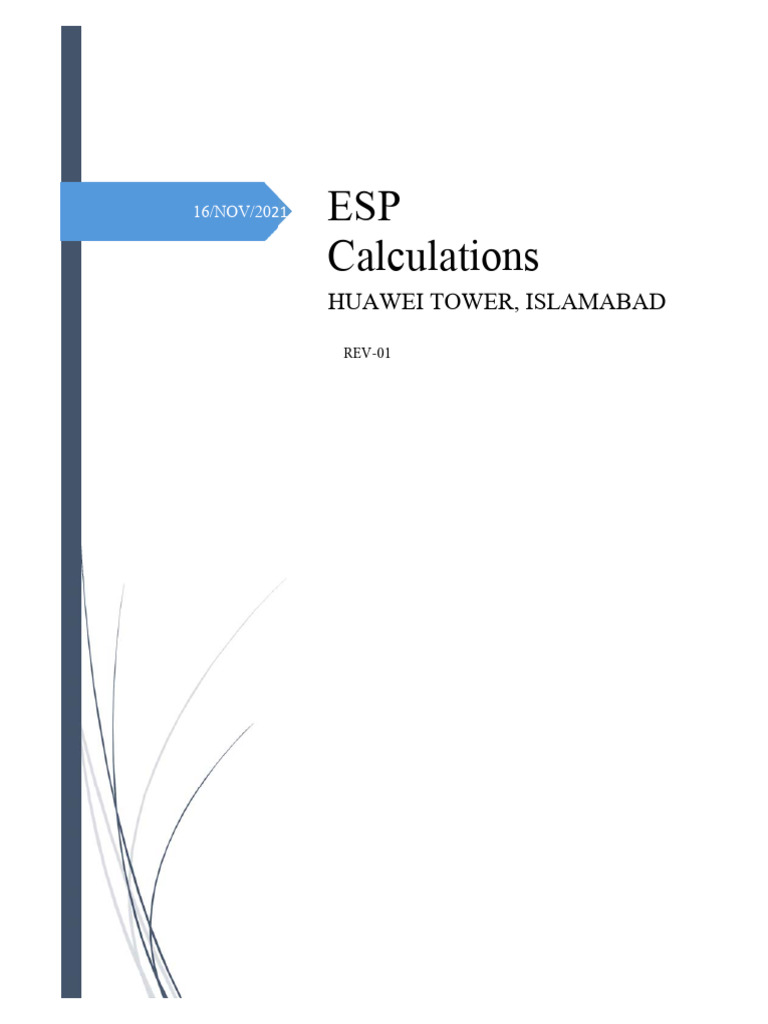 Rev-01, Esp Calculations, Huawei Tower, Isld | PDF | Duct (Flow) | Pressure