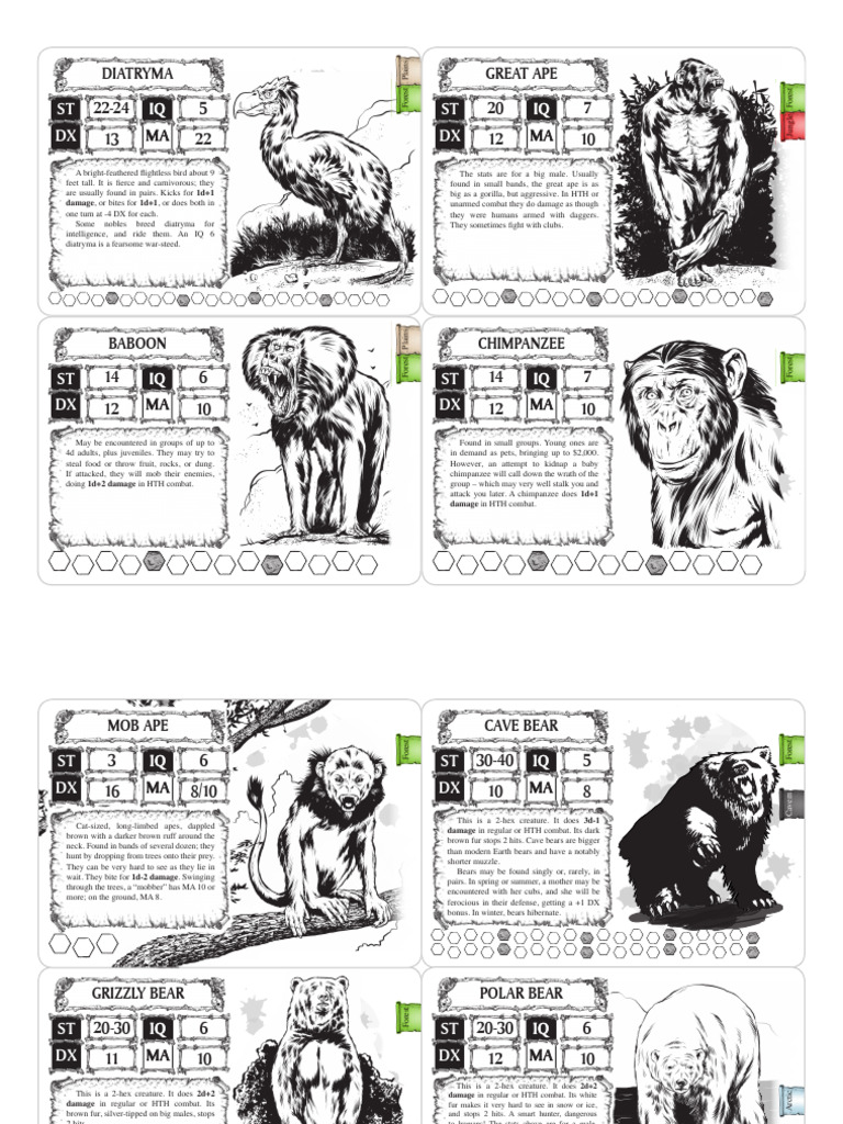 Fantasy Monster Bestiary Overview | PDF | Moose | Bears