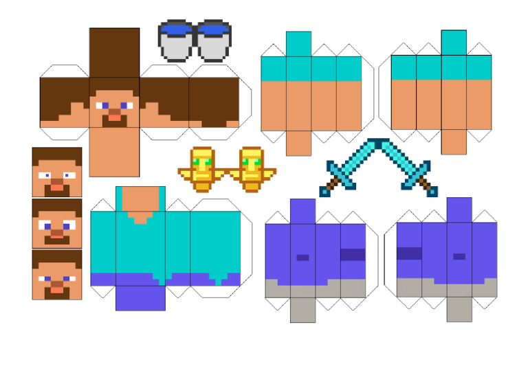 Steve Minecraft Papercraft - Free Printable Papercraft Templates | PDF