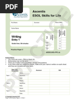 E3 Ascentis ESOL Skills For Life Practice Paper A PDF | PDF