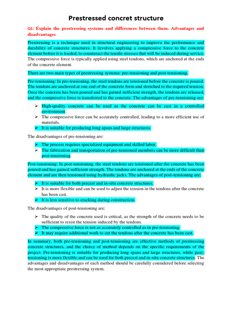 Prestressed concret structure | PDF | Prestressed Concrete | Concrete