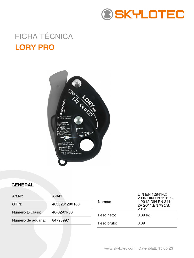Hoja de Datos Lory Pro | PDF