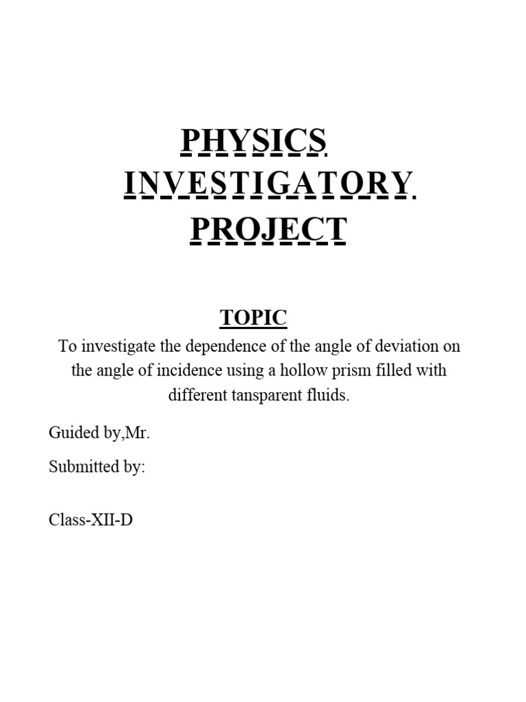 Class 12 Phys Investigatory Project | PDF | Light | Color